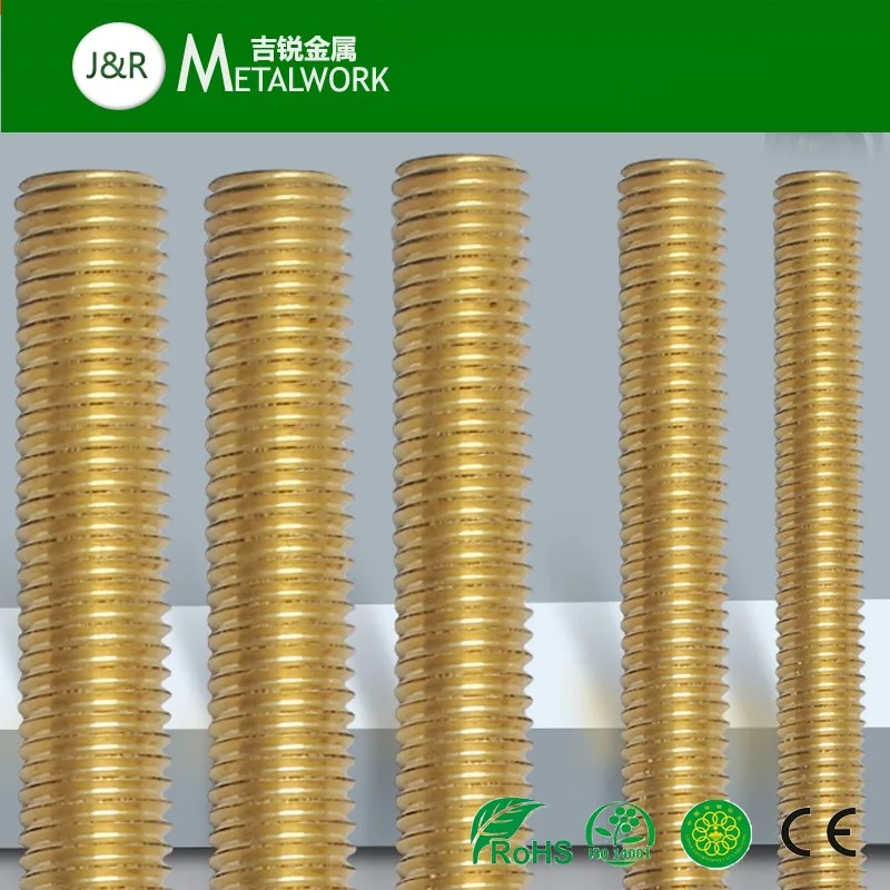 M14 M36 M39 All Full Brass Threaded Rod And Nut Din975 - Buy Brass ...