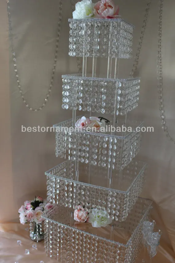Crystal Cake Stand 5 Tier - Buy 5 Tier Square Wedding Cake Stand,5 Tier ...