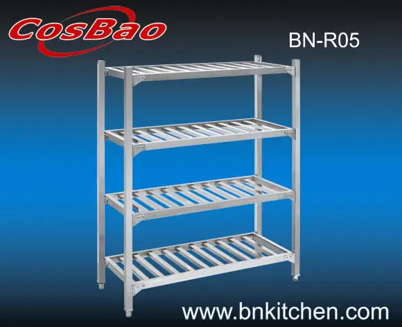 4 Layers Commercial Kitchen Storage Shelf And Rack (square Ladder ) Bn ...