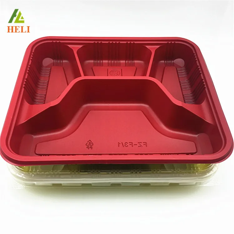 Disposable Eco-friendly Pla And Pp Material 4 Compartments Food ...
