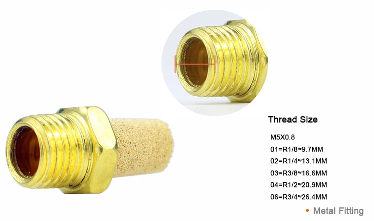 Air Sound Silencer Copper Brass - Efficient Pneumatic Muffler