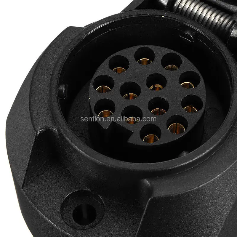 13 Pin Caravan Socket Plug Connector Adapter 12v Trailer Van Electric ...