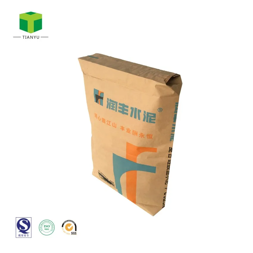 Biodegradable 50kg Kraft Paper Cement Bags with Flexo Printing for ...