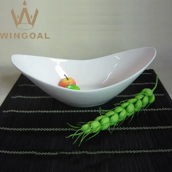 White Porcelain Boat Shape Jam Dish Salad Bowl - Buy Salad Bowl,Ceramic ...