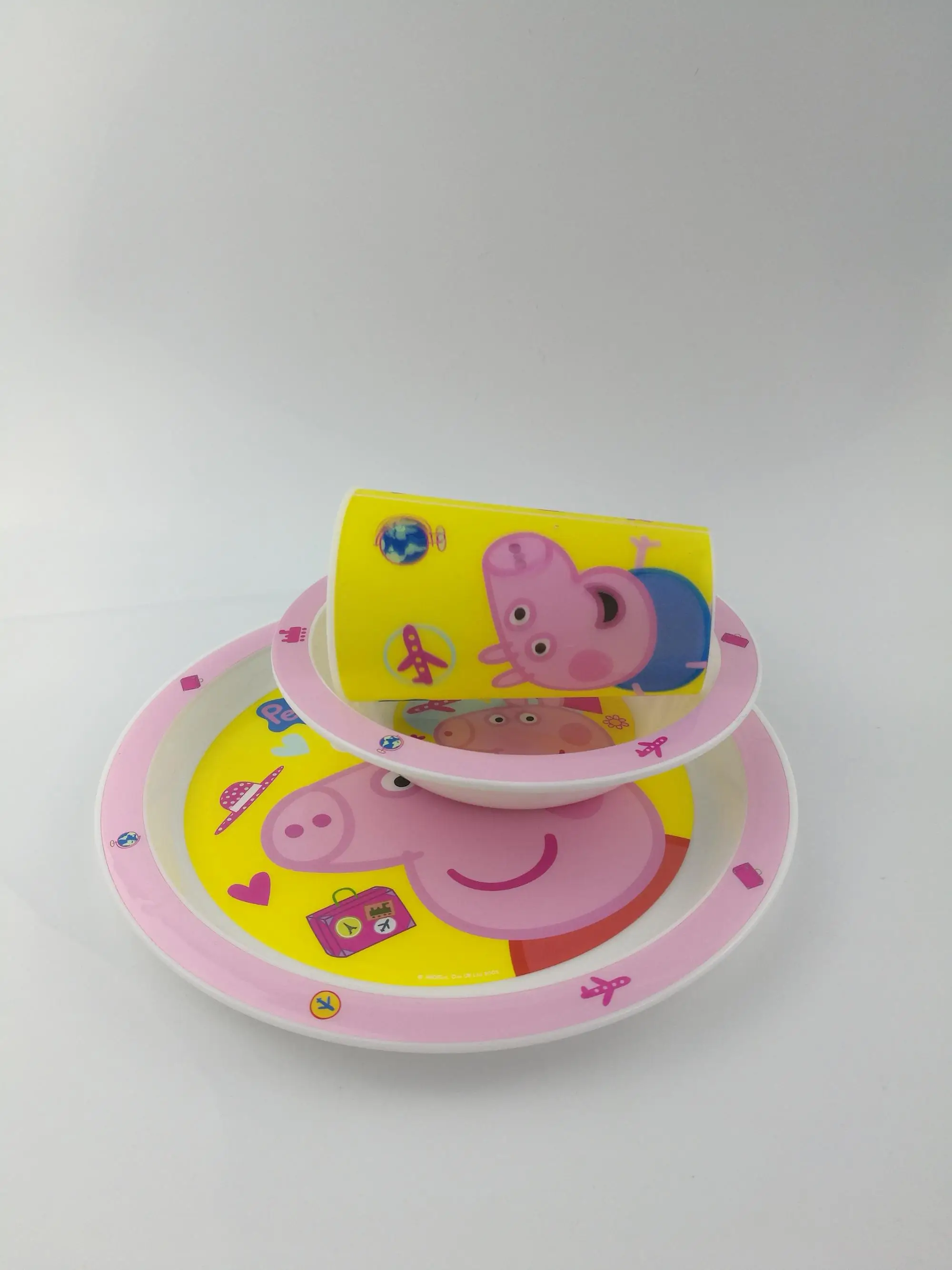 Bpa Free 100 Pp Material Babies Feeding Set Hard Plastic Dinner Sets 