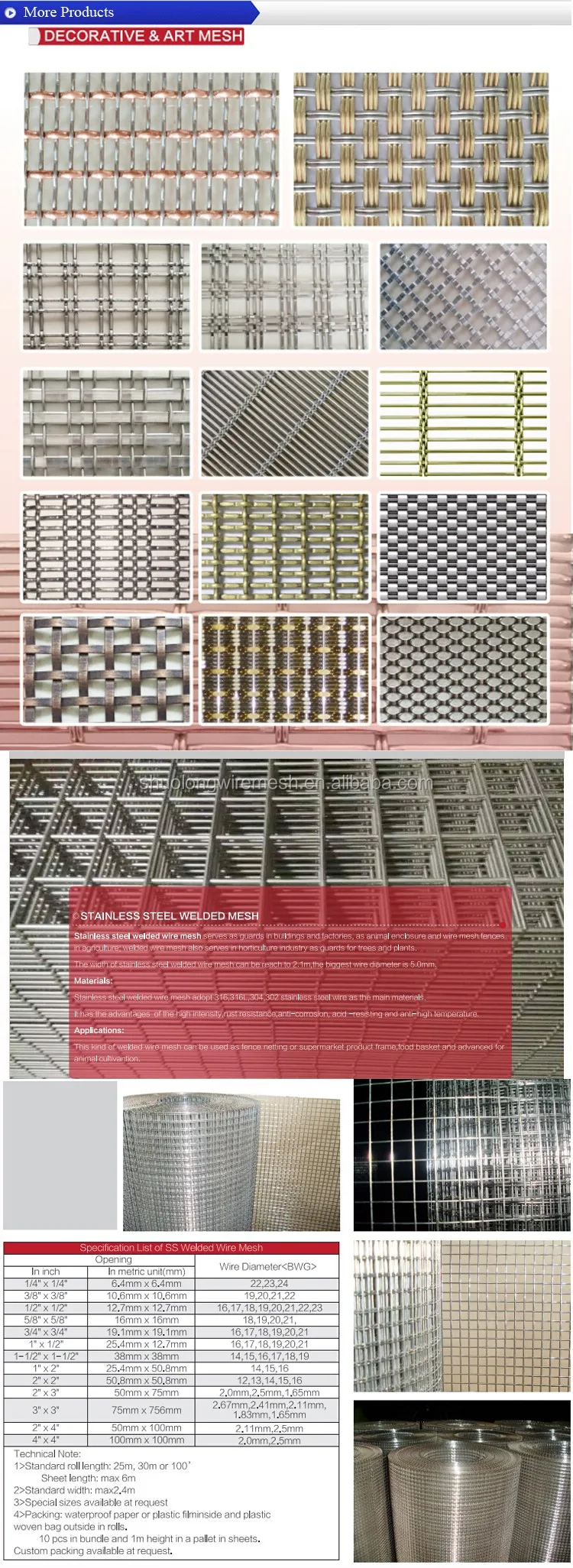 Woven Decorative Mesh Kent Design 1216p 1/2" Square Press Crimp Wire ...