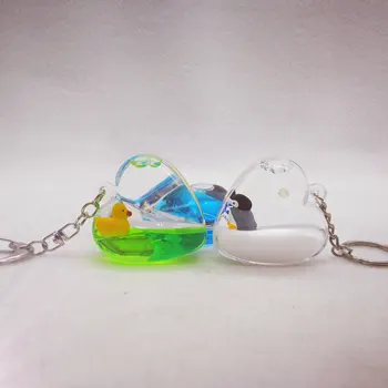 Promotional Gifts Clear Acrylic Liquid Oil Water Love Keychain Heart ...