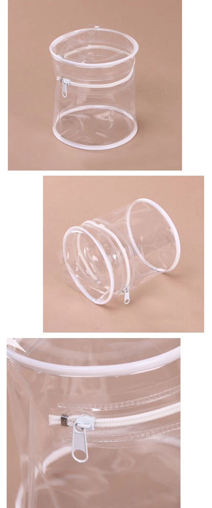 Round Bottom Clear Plastic Cylinder Pvc Gift Bags With Zipper - Buy ...