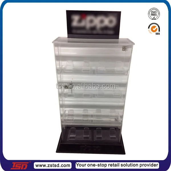 Custom Store Counter Top Rotating Acrylic Lighter Display Case Stand ...