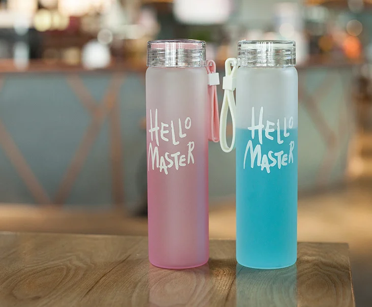 480ML Custom Hello Master Frosted Glass Water Bottle - Eco-Friendly ...