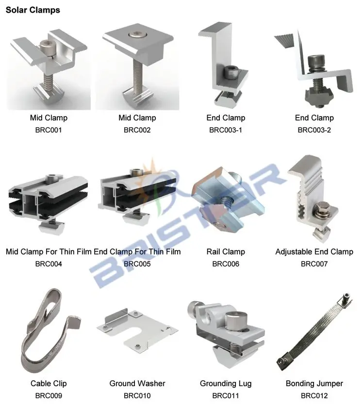Aluminum Solar Panel Rail Fixing Clamp For Pv Mounting Brackets - Buy ...