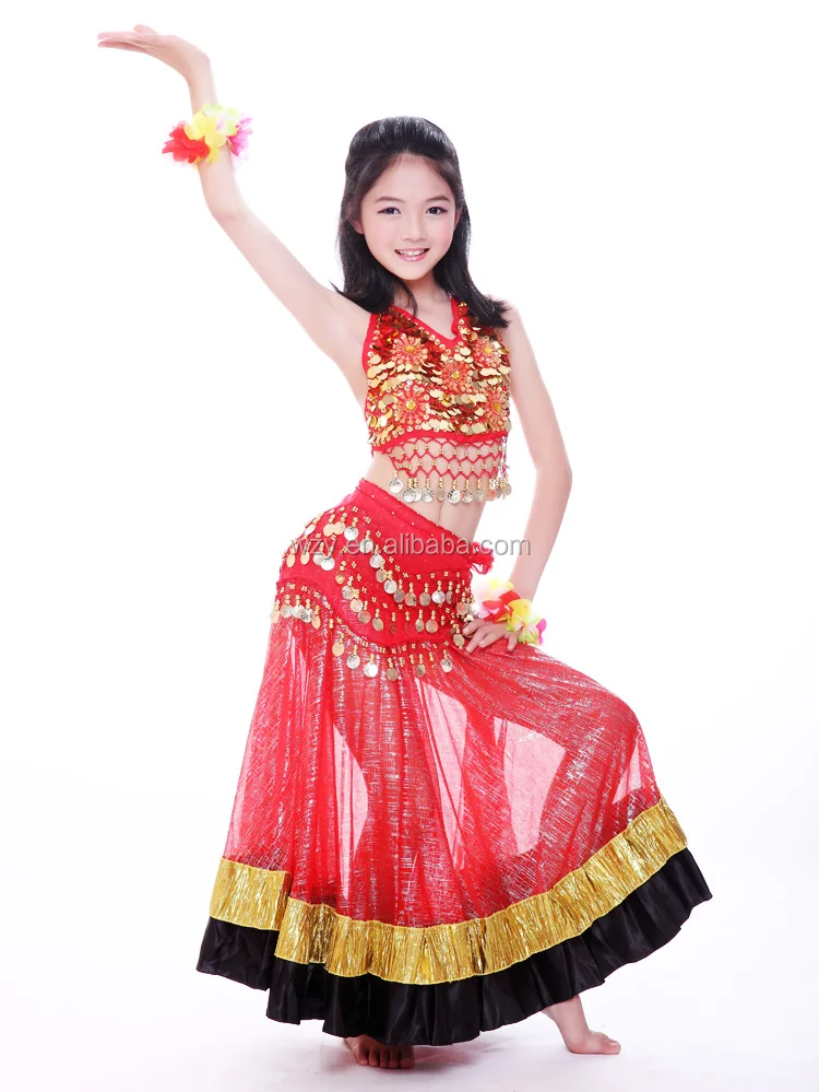 Gorgeous Indian Style Kids Belly Dance Performance Costume For Little ...