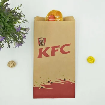 Custom Printed Paper Bag Kfc Food Packaging Bag Brown Kraft Paper Bags ...