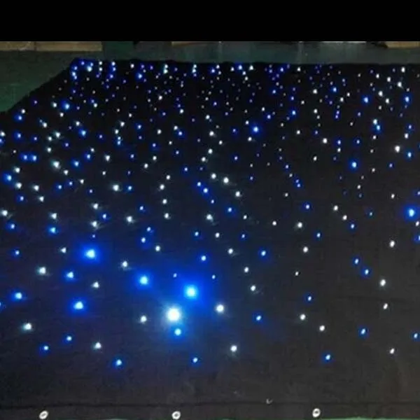Black Led Background Light Star Stage Curtain - Buy Black Led ...