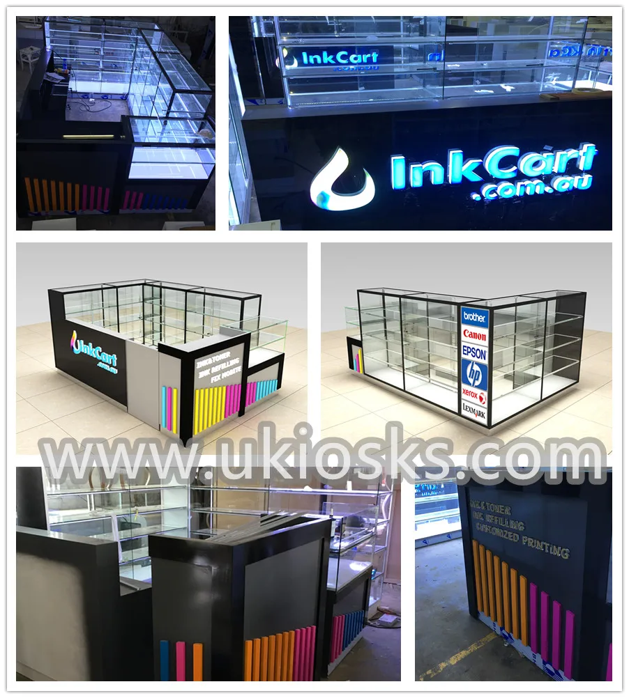 Glass mobile phone display counter for super mall
