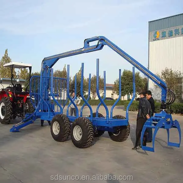 Tractor Logging Loader Trailer with Crane - Efficient Logging