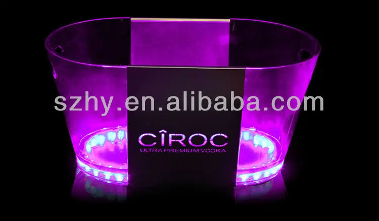 12 L Ciroc Rechargeable Led Lighted Up Plastic Ice Bucket - Buy Larger ...