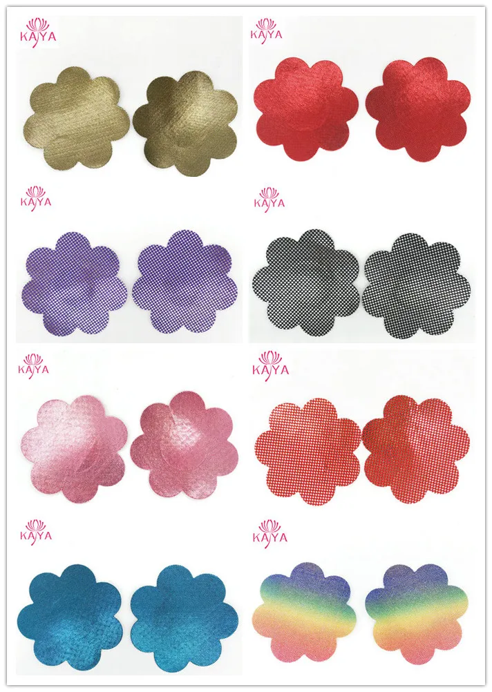 Petal Nipple Covers Of Foil Stamping Fabric In Different Colors Sexy ...