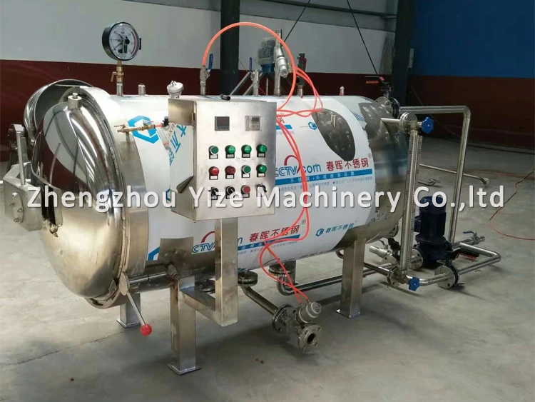 Horizontal Autoclave Rotary Sterilizer Pot Industrial Showering Food ...