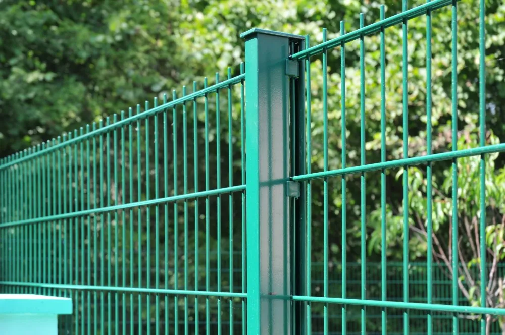 White Pvc Coated Welded Wire Mesh Fence Double Wire Mesh Fence - Buy ...