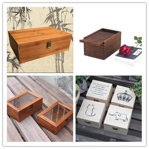 Natural Color Small Wooden Box With Lid For Crayon Pencil Packaging ...