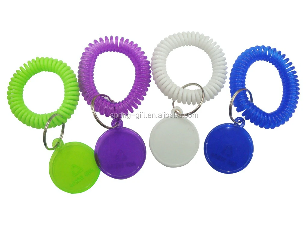Colorful Assorted Flexible Plastic Spiral Keyring Chains Plastic Spring ...