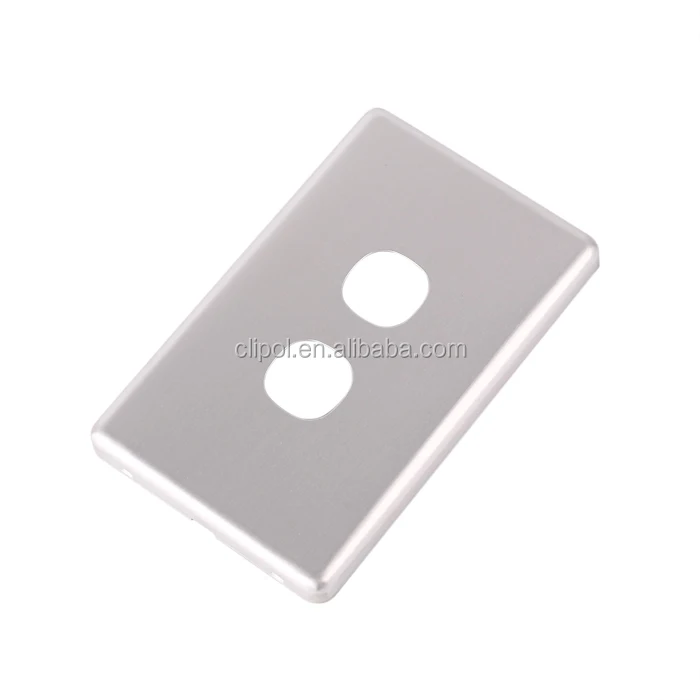 Australia Light Switch Plate Two Gang Aluminium Plate Silver Matt Light ...