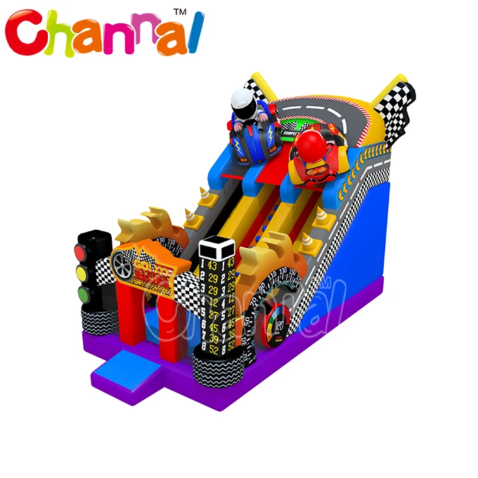 Racing Car Inflatable Dry Slide Inflatable Slide For Amusement Park ...
