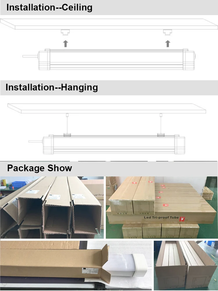 Water Proof Dust Proof Anti-corrosion Led Batten Light 20w 30w 40w 50w ...