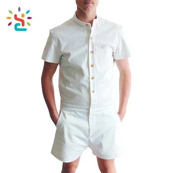Wholesale Mens Room White Romper Gym Adult Male Summer Jumpsuit Plain ...