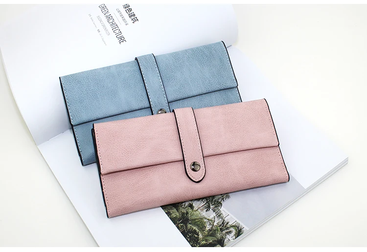 Taomicmic New Red PU Leather Long Women Custom Wallet With Button Long ...