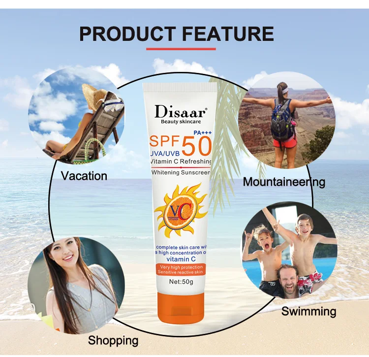 Disaar bloque Facial mejor bloqueador solar piel sensible de blanqueamiento Spf 50 protector ...
