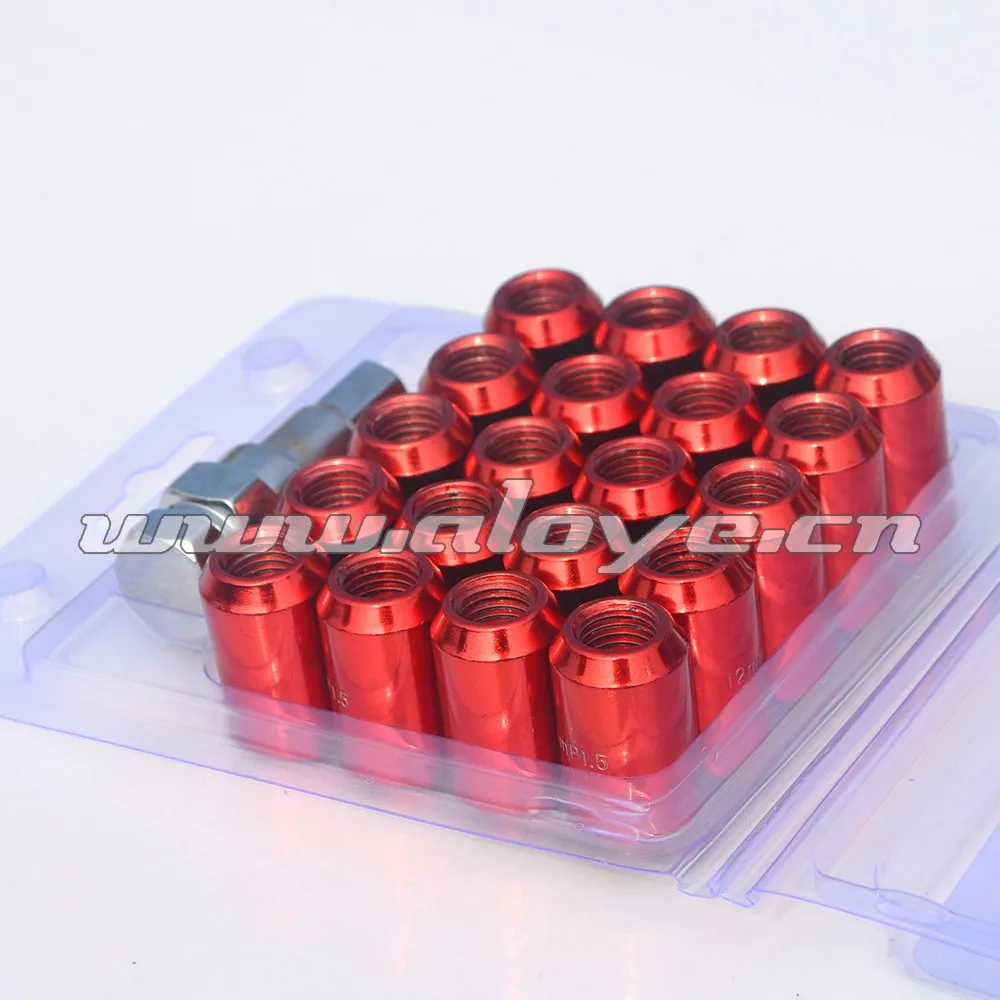 32mm Racing Car Wheel Lock Nut M12xp1.5 With Adapter - Buy Wheel Lock ...