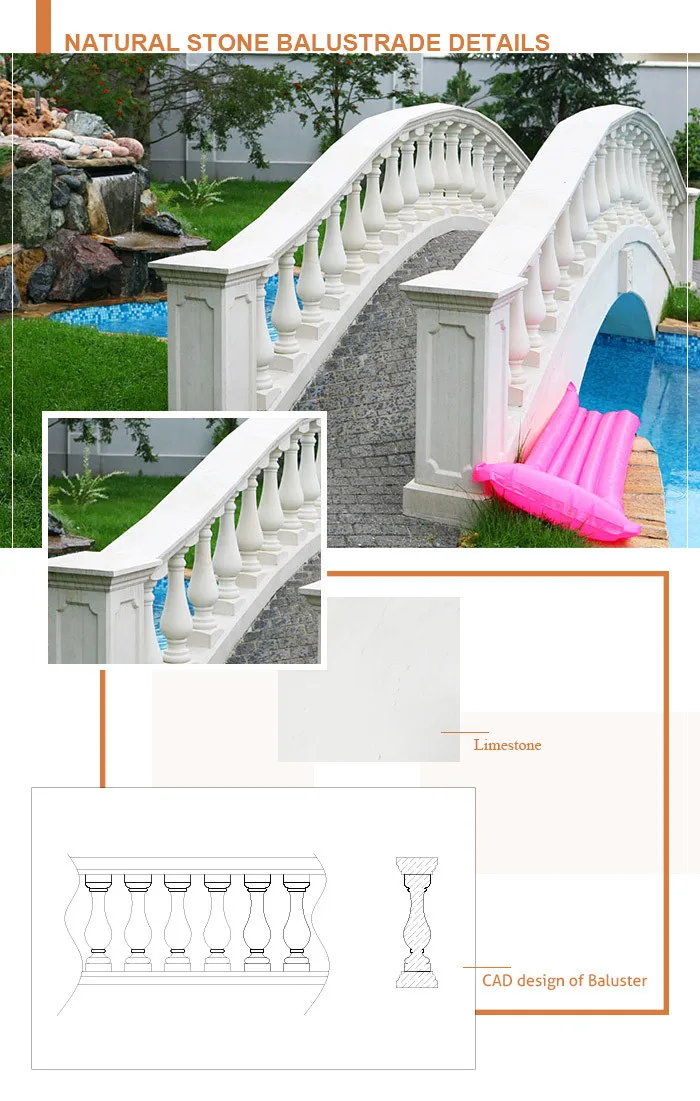 Decorative Garden Stone Marble Balcony Column Railing Plinth - Buy ...
