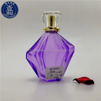 Diamond Shape Dreamy Purple Glass Perfume Bottle With Nice Cap - Buy ...