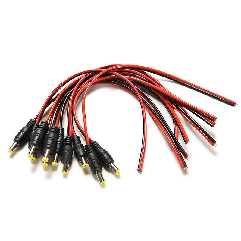 12v Dc Power Pigtail Male 5.5x2.1mm Cable Plug Wire For Cctv Security ...