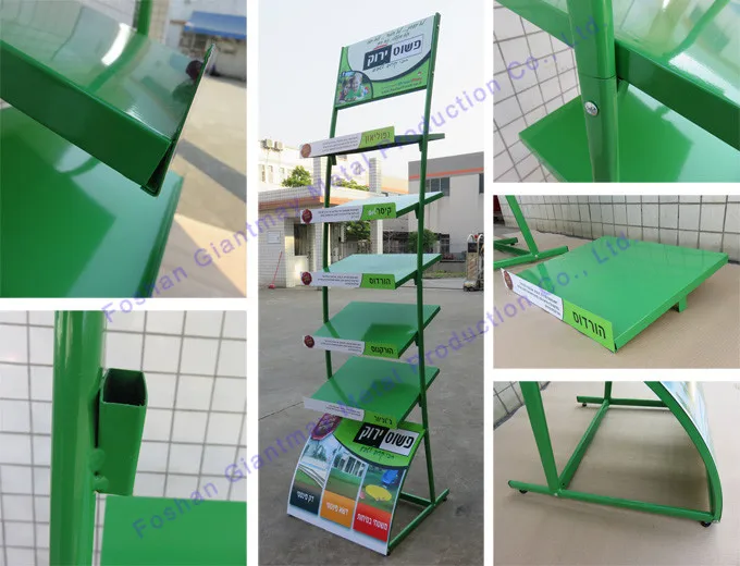 5 Shelves Floor Standing Green Grass Sample Rack Artificial Turf Grass ...