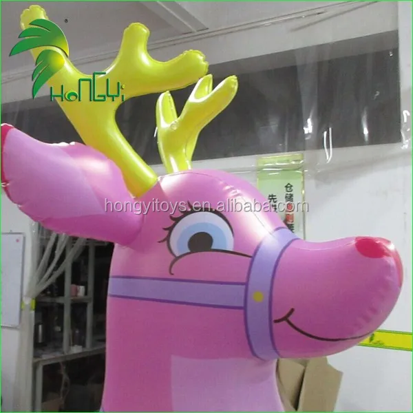 Pink Inflatable Deer Plaything,Inflatable Animal Shape Character For ...