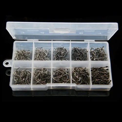 Amazon Hot Cheap 500pcs 10 Size Assorted Sharpened Fishing Hooks Lure ...