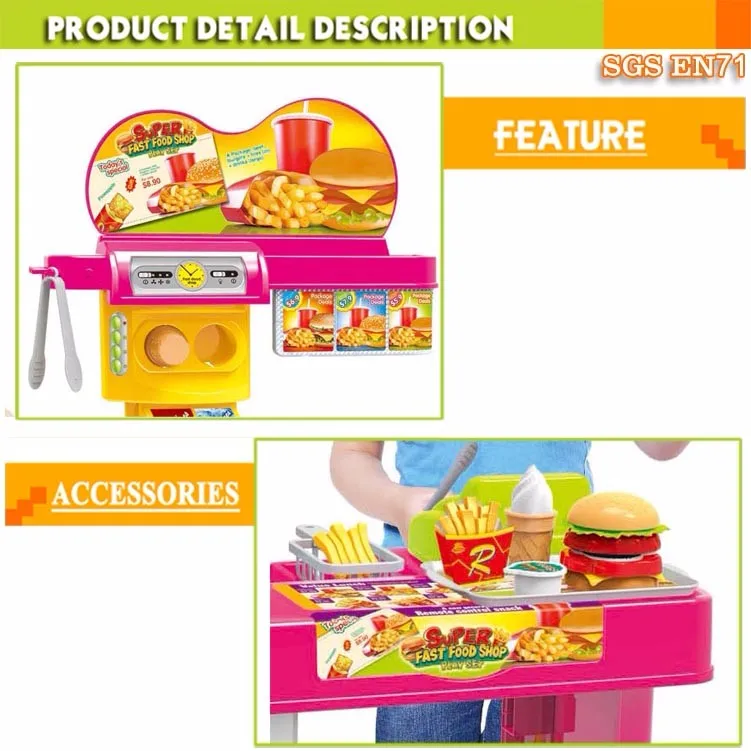 Big Size Pretend Play Preschool Toys Fast Food Restaurants Game - Buy ...