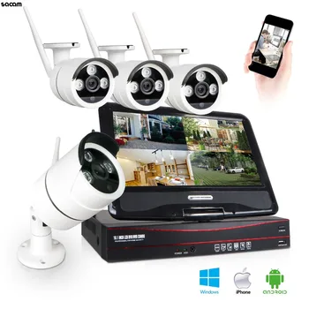 Sistema De Câmera De Segurança 4ch 960 P Hd Wifi Kit De Vigilância De ...