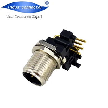 Pcb Panel Mount 90 Degree M12 D Code 4 Pin Male Female Angle Profinet ...