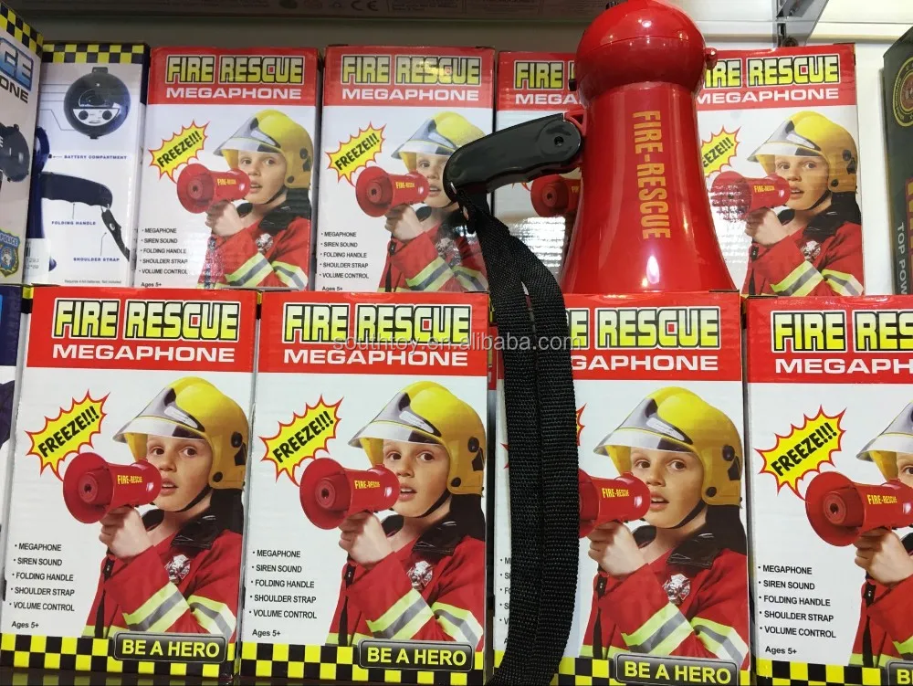 Handheld Mic Toy Fire Fighter Plastic Megaphone With Siren Sound - Buy ...