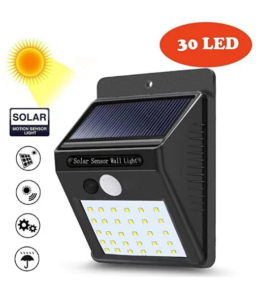 Top Seller 30 Led Lead Sun Powered Solar Led Outdoor Garden Wall ...
