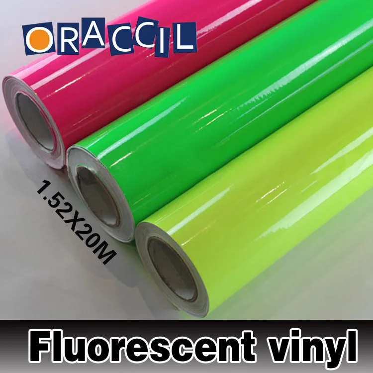 1.52x20m Full Body Car Sticker Decorative Neon Fluorescent Vinyl Roll ...
