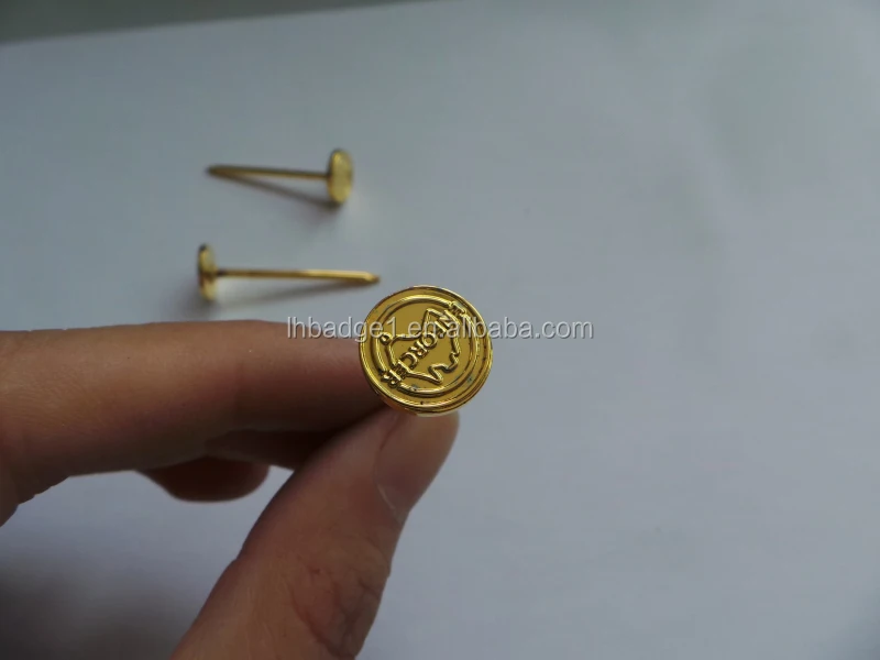 Gold Color Metal Nail Pin,Custom Metal Nail With Logo Embossed,Metal ...