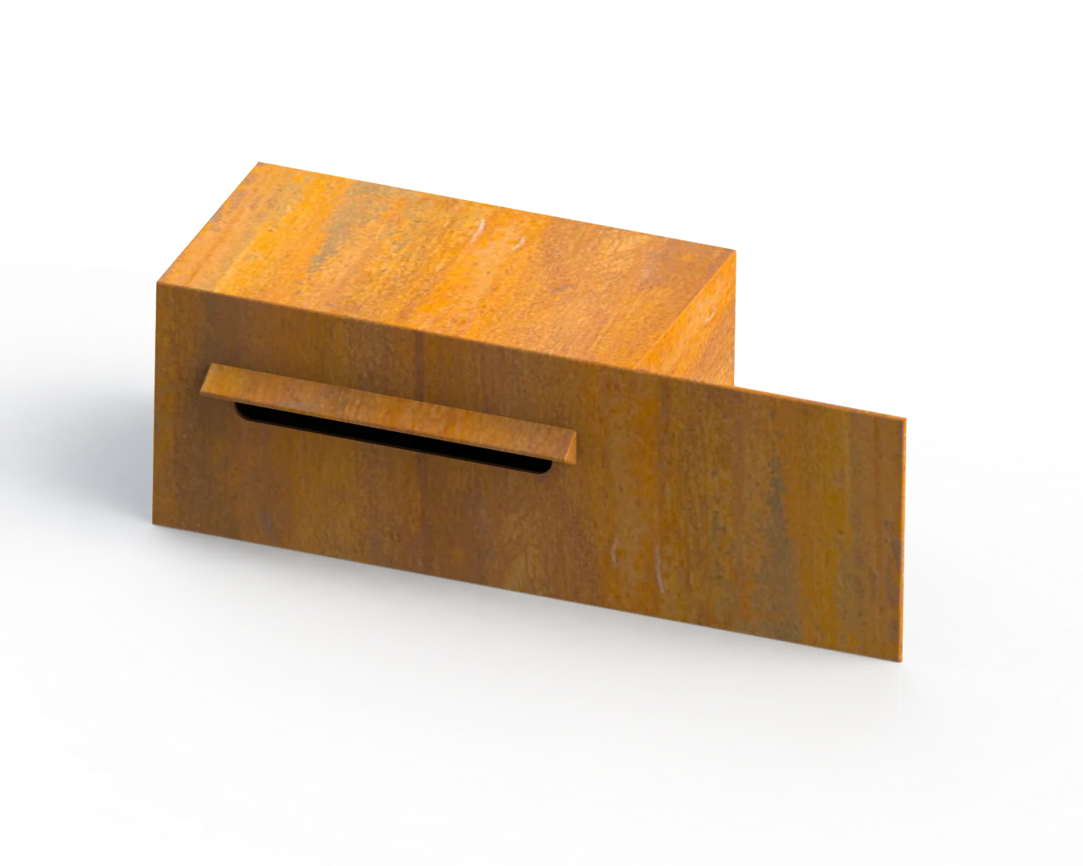 Rustic Corten Steel Mail Box - Durable & Weatherproof