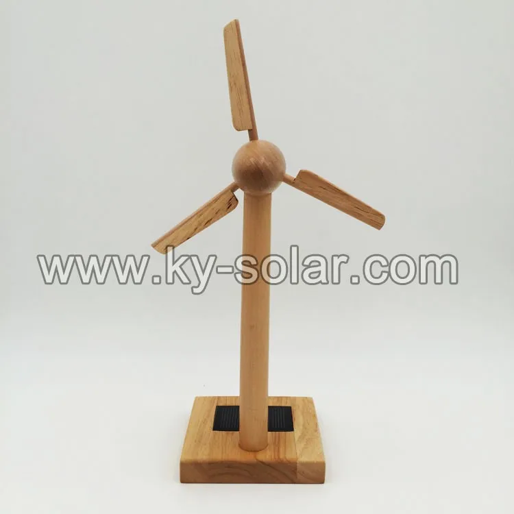 Customized Solar Wooden Windmill for Toys and Garden