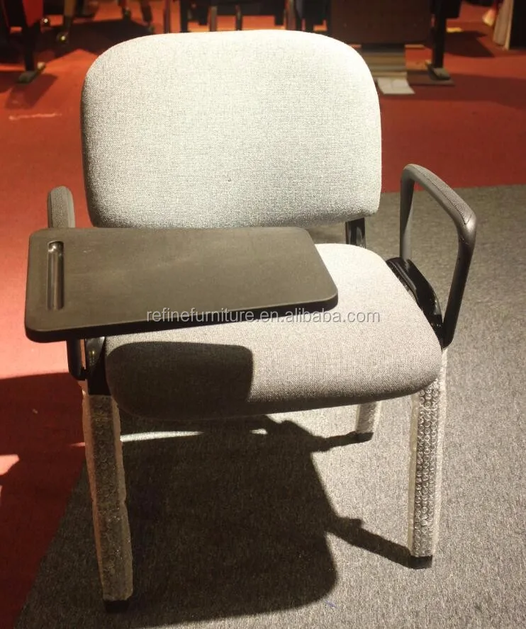 Modern Fabric Stackable Training Chair With Writing Tablet For College ...