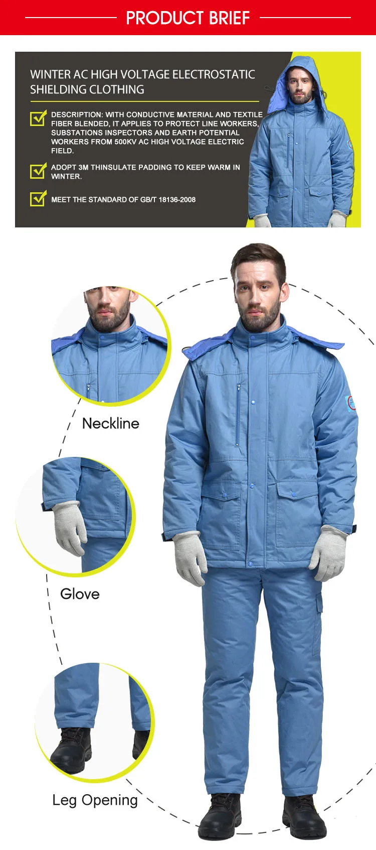 500kv AC High Voltage Electrostatic Shielding Clothing